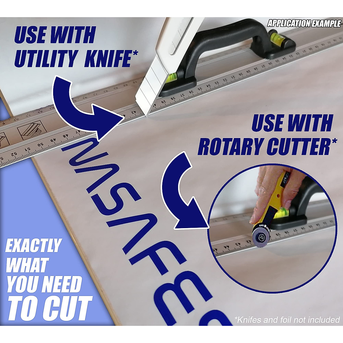 Aluminum Straight Edge Ruler with Handle, It is A Aluminum Ruler, A Straight Edge ruler and A Centimeter Ruler, Ideal Ruler for Cutting, Much Safer Because of The Handle. Easy to Use and Light Weight.