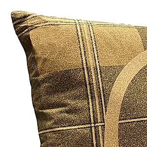 Boston Linen Company Ducks Unlimited DU Plaid Polycotton Oblong Pillow - Throw Pillow for Couch & Bed - Soft & Comfortable Duck Pillow - Indoor/Outdoor Decorative Pillow - Brown (14 x 20)
