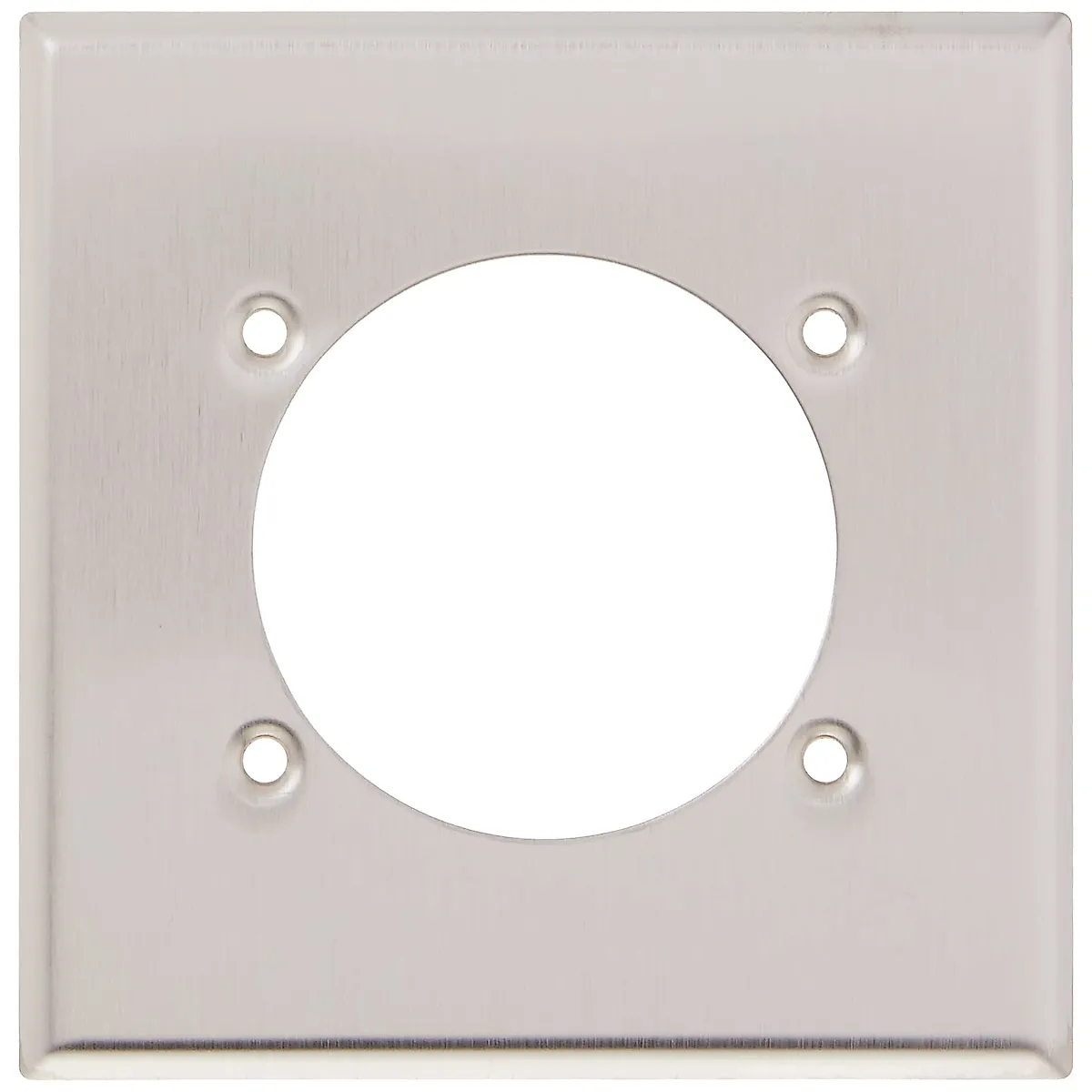 Leviton S701-40 2-Gang Power Receptacle Wallplate, Flush Mount, Standard Size, Device Mount, 302 Stainless Steel