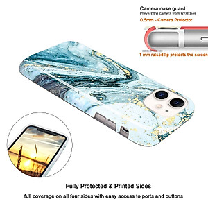 JIAXIUFEN Compatible with iPhone 11 Case Gold Sparkle Glitter Marble Slim Shockproof Flexible Bumper TPU Soft Case Rubber Silicone Cover Phone Case for iPhone 11 2019 6.1 inch - Blue