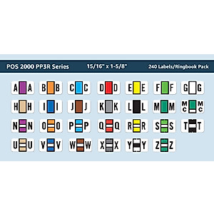 Doctor Stuff - File Folder Labels, Ringbook Sheets, Alphabet Letter R, POS 2000 - PP3R Match Compatible Alpha Stickers, Yellow, 15/16" x 1-5/8", 240 Labels per Pack