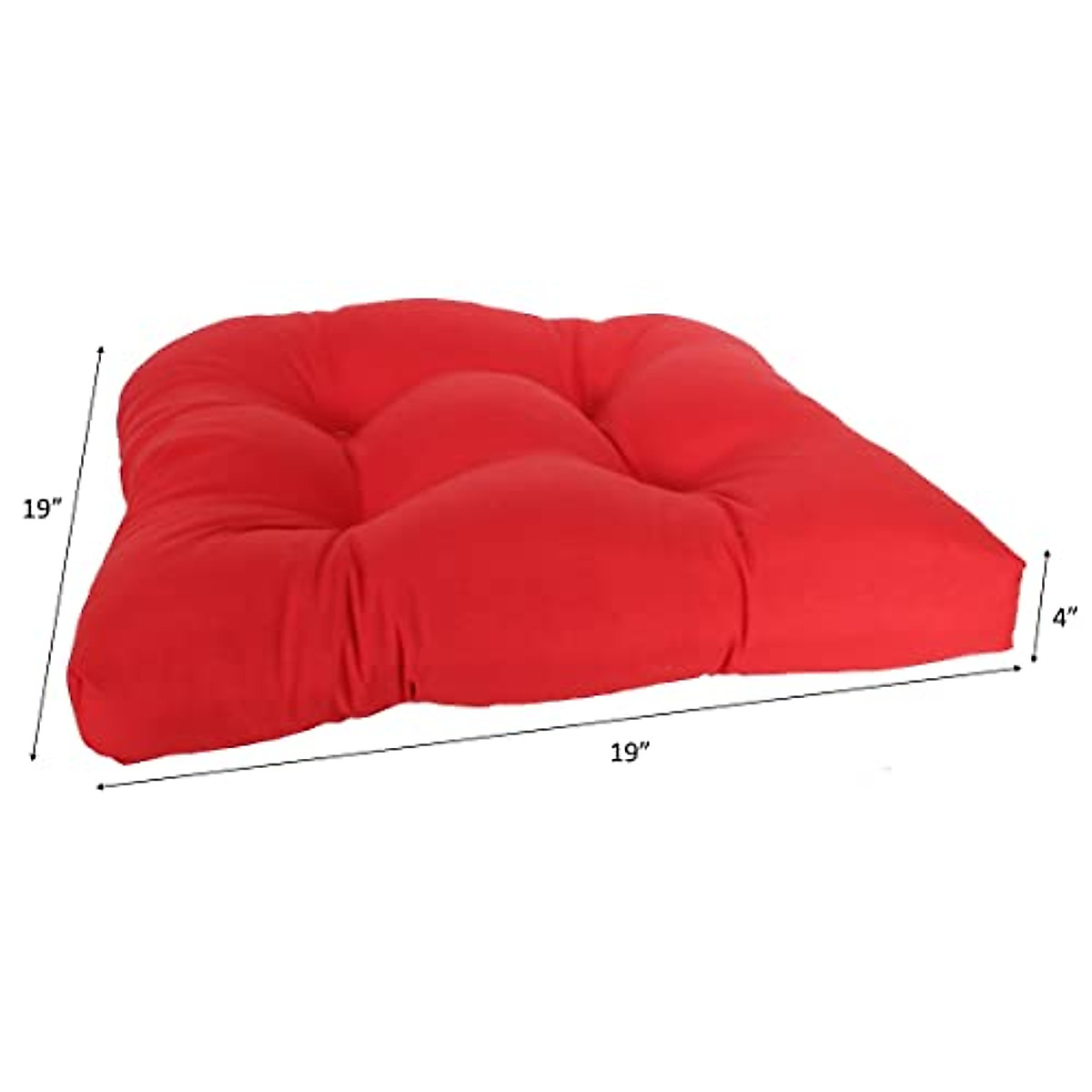 Rulu Set of 2 19"x19"x4" Solid Cherry Outdoor/Indoor Wicker Seat Cushions