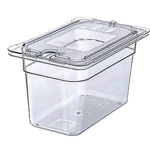 Carlisle FoodService Products Plastic Food Pan 1/4 Size 6 Inches Deep Clear (Pack of 6)