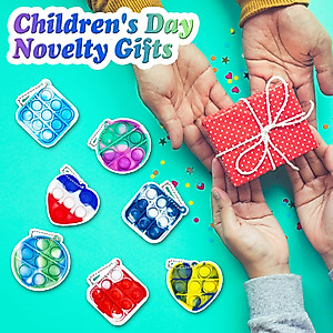 100 Pack Min Pop Keychain, Bubble Pop Fidget Sensory Toys for Kids, Anti-Anxiety Stress Relief for Adults, Classroom Prizes, Party Favors, for Girls Boys