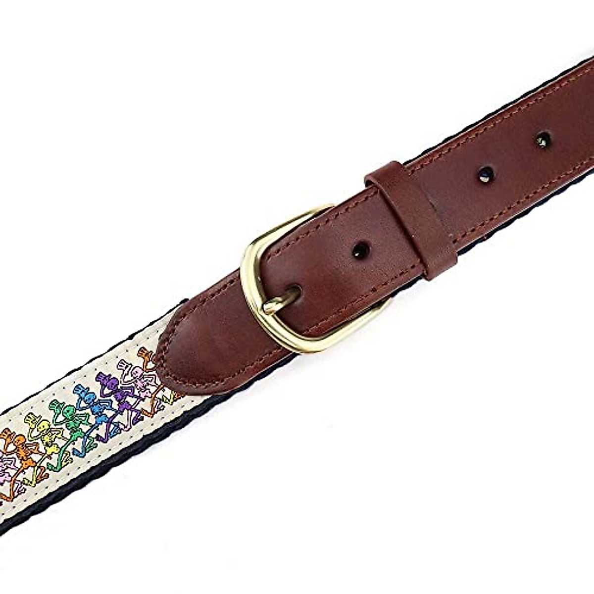 SEC.119 Grateful Dead Oatmeal Skeletons Casual Belt | Officially Licensed Apparel | Size 42