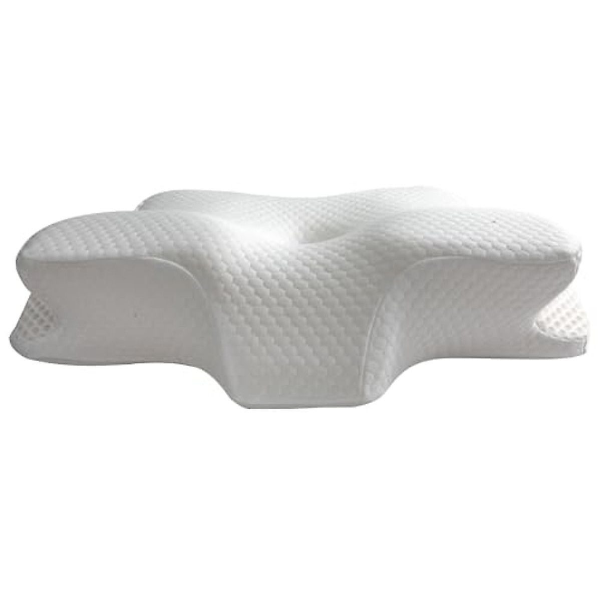 Cervical Pillow for Neck Pain Relief, 2-Way Adjustable Orthopedic Pillow with Cooling Case, Hollow Design Contour Memory Foam Neck Support Pillow for Side, Back and Stomach Sleepers - White
