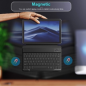 INFILAND Galaxy Tab A7 Backlit Keyboard Case, Multi-Angle 7 Colors Backlight Detachable Wireless Keyboard Case Cover Compatible with Samsung Galaxy Tab A7 10.4 SM-T500/T505/T507 2020 Tablet, Black