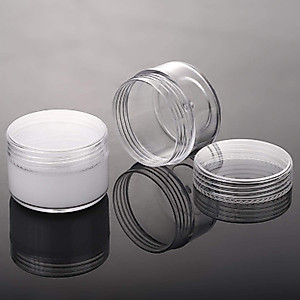 100 Count Refillable Sample Containers with Lids Cosmetic Jars 15 Gram Empty Cream Jars Leak Proof Makeup Containers for Traveling - Clear