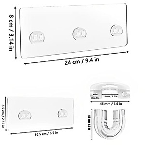 6 Pieces Shower Caddy Adhesive Replacement Set Bathroom Adhesive Hooks Sticker with Shower Caddy Connector,Compatible with Shower Caddy Basket Bathroom Shelf