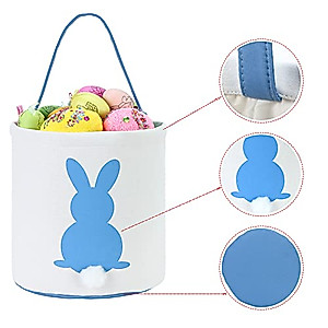 XinblueCo Baseball Easter Bunny Baskets Eggs Bags with Baseball Printing Halloween Trick or Treat Bags Baseball Easter Bunny Baskets Tote Bag Storage Gifts Candies Bucket for Kids Girls with Handles…