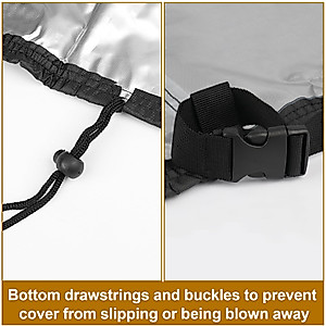 Guisong Waterproof Cover for Best Choice Products 5 Piece Outdoor Wicker Table Set, Protective Cover for Outdoor Bar Table and Stools Set-Black，59x59x38