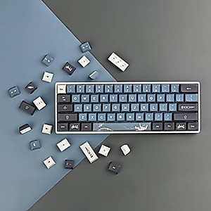 Mosptnspg Apollo XDA Keycaps 60 Percent, 83-Keys PBT Dye Sublimation Custom Key Cap Set for 61/68 Gaming Mechanical Keyboard