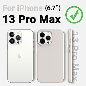 AOTESIER iPhone 13 Pro Max Phone Case,[Military Shockproof Protection] Liquid Silicone Case with [Soft Anti-Scratch Microfiber Lining] Camera & Screen Protection 6.7 inch Slim Thin Cover（Stone）