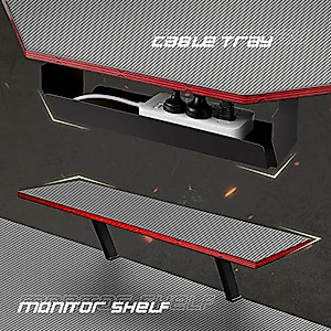 DESINO L Shaped Gaming Desk 59 inch Computer Coner Desk PC Wirting Table Gamer Workstation for Home Office, Gray