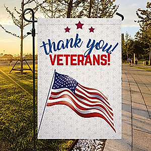PAMBO Thank You Veterans Memorial Day Garden Flag | Vertical Double Sided Outdoor & Yard Flag for Patriotic Flag, November Veterans Day Decoration 12.5" x 18"