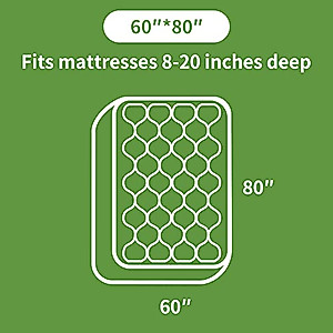 Bamboo Mattress Topper with 1 Pillow Protector, Side Pocket, Waterproof Mattress Protector, Cooling Extra Thick Breathable Mattress Pad Cover,8-21” Deep Pocket- Queen