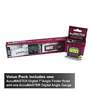 Calculated Industries 7489 AccuMASTER Value Pack – 2-in-1 Digital Angle Gauge plus the Digital 7-Inch Angle Finder Ruler | Accurate Precision Tools for Carpenters, Woodworkers, Fabricators | 2-Pieces