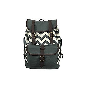 K-Cliffs Travel Laptop Backpack Canvas School Bookbag Casual School Daypack Rucksack Grey Chevron