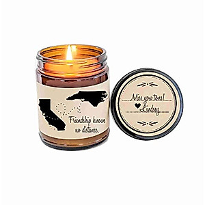 BFF Gift Long Distance Friendship Best Friend Gift Soy Candle Long Distance Love Gift for Friend Scented Candle Birthday Gift Valentine Gift