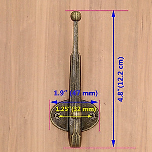 LXZ 4 PCs Antique Brass Wall Mounted Hooks - Wall Hooks - Hat Hangers Robe Hooks, Height 4.8-in (12 cm)