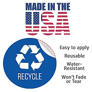 iTouchless Trash Stickers Premium Vinyl Decals for Trash Can; 3" Round Waterproof, Reusable (Set of 3); Indoor/Outdoor