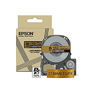 LABELWORKS Epson LW-C610PX Go for Gold Bundle – Label Maker and Gold Tapes, Gold on Black, Gold on Clear, Gold Ribbon & Metallic Gold - LW-C610PX, 224GBPX, 224GCPX, 212RBGPX, 218BMETGPX