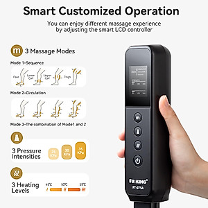 FIT KING Full Leg Massager with Heat, Air Compression Massager for Foot Calf & Thigh Muscle Relaxation and Recovery, Helpful for Pain Relief,Swelling, Edema and RLS, FSA-HSA Approved