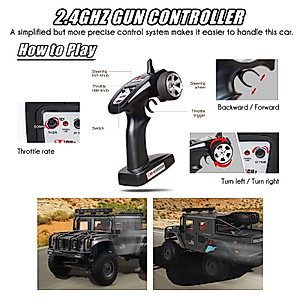 FUUY Remote Control Car Toys for Boys 8-12 H1 Jeep RC Cars Toy Truck Crawler 30+km/h 600mAh Battery 4WD Off Road Vehicle Outdoor Gifts Toy Truck Kids Age 3 4 5 6 7 8-12 Year Old Adults Xmas Birthday
