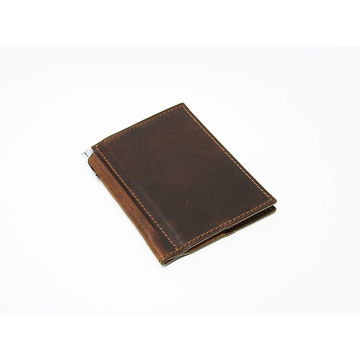 OleksynPrannyk Small Leather Notebook with Pen Holder 3x4 Refillable Mini Journal Cover for Extra Small olpr. Extra Small Journal Notebook Refill Handcrafted in USA from Full-Grain Leather (Chestnut)