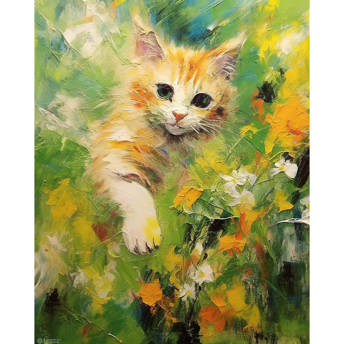 Stamped Cross Kits, Playful Rascal Cat, DIY Designs Cross-Stitch Easy Supplies Needlework, Needlepoint Embroidery Gift for Home Decor 16x20 inch