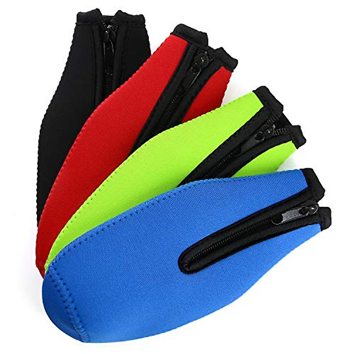 4 Pcs Beer Bottle Insulator Sleeve Different Color. Zip-up Bottle Jackets. Keeps Beer Cold and Hands Warm. Classic Extra Thick Neoprene with Stitched Fabric Edges, Enclosed Bottom, Perfect Fit