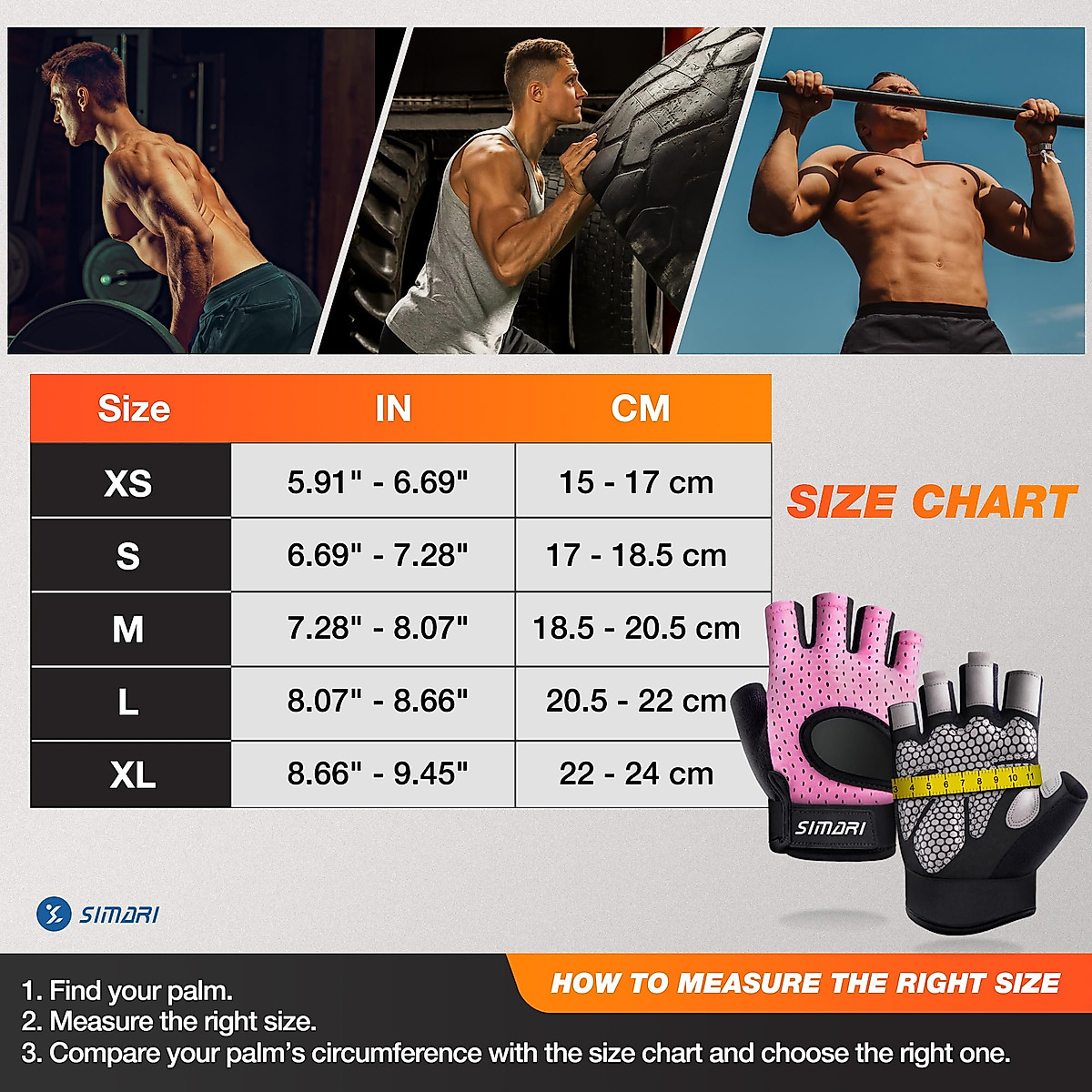 SIMARI Workout Gloves Men Women Weight Lifting Gym Exercise Cycling Full Palm Protection Breathable Gloves