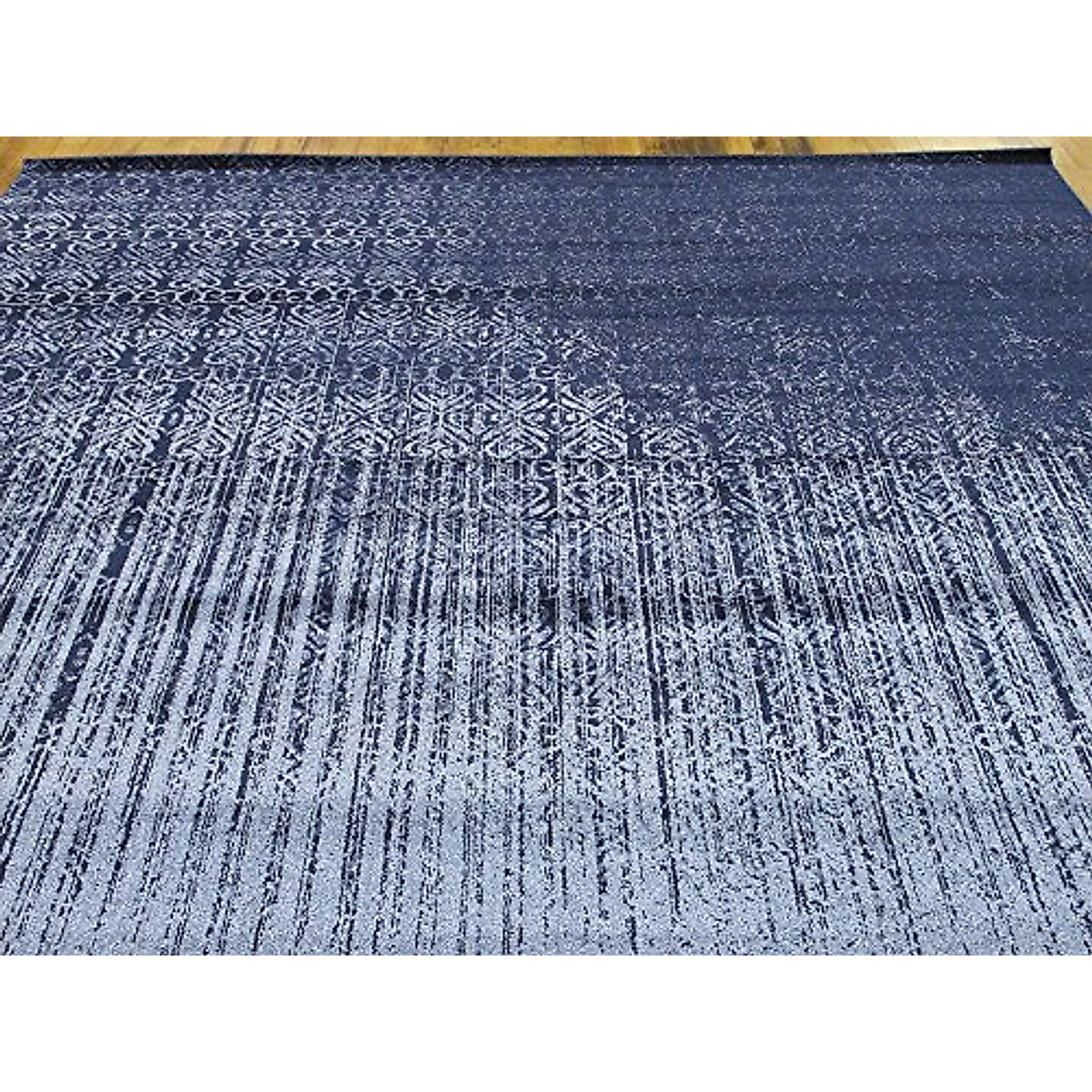 Unique Loom Del Mar Collection Area Rug - Jennifer (10' 6" x 16' 5" Rectangle, Blue/ Navy Blue)