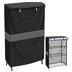 MOLLYAIR Wire Shelving Cover Wire Rack Cover Storage Rack Cover Used to Cover Sundries, Suitable for Rack 36X18X54in, Black,only Cover