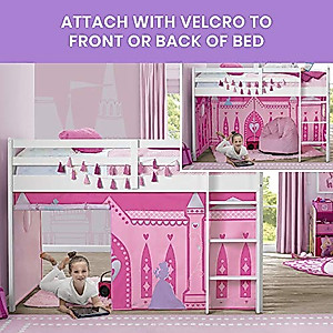 Delta Children Loft Bed Tent Curtain Set for Low Twin, Disney Princess