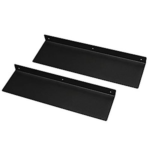 Ihomepark 20 Inch Metal Floating Shelves for Wall, Industrial Modern Steel Black Shelf for Living Room, Bathroom, Kitchen and Office