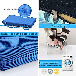 Zhi Jin Soft Rectangle Chair Cushion Memory Foam Mesh Seat Pads Cushions with Ties for Home School Office Gray