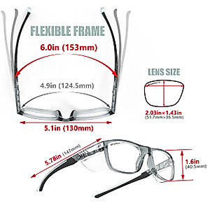 HTS HUNTERSKY P11 Safety work Glasses Women Men Youth with Side Shields Z87 Anti Scratch Fog Resistant nurse medical surgical pickleball Indoor sports