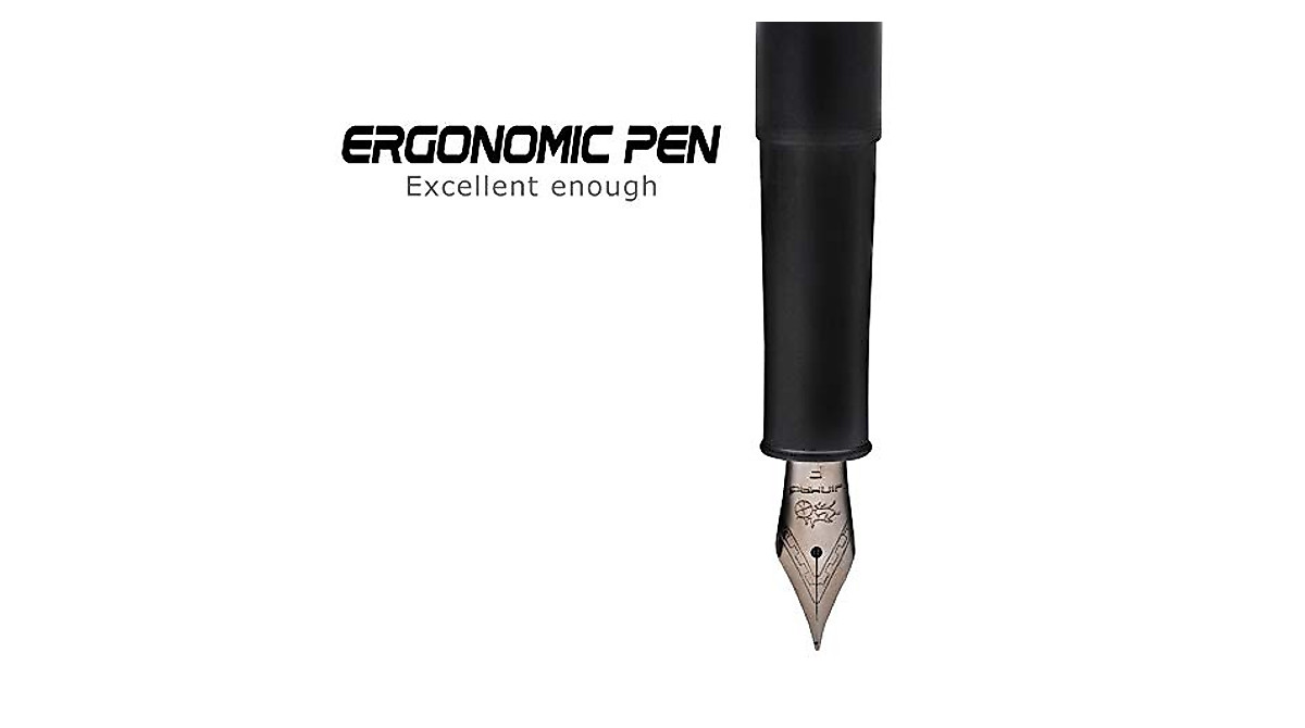 JINHAO 75 HongYun Fountain Pen - Elegant Fine Nib in Matte Black