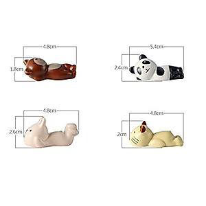 Yooce Cartoon Animal Chopstick Rest Spoon Holder Knife Stand, Set of 4