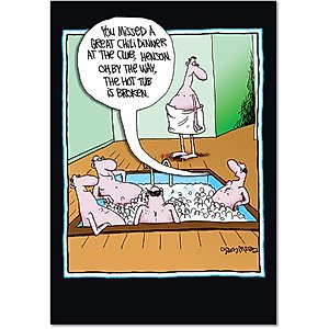 NobleWorks 4324 Hot Tub Naughty Humor Birthday Greeting Card with Envelope