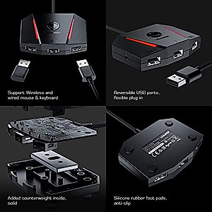 leadjoy VX2 AimBox Keyboard and Mouse Adapter Converter for Nintendo Switch, Xbox Series X/S, Xbox One, PS5 and PS4 with Wired Connection, 3.5mm Audio Jack