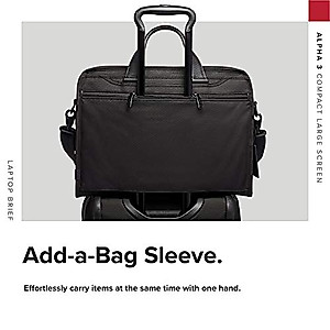 TUMI Compact Large Screen Laptop Brief - With Magnetic Closure - 17-Inch Computer Bag for Men and Women - Black