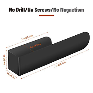 Hand Towel Holder, Self Adhesive Bathroom Towel Holder, SUS 304 Stainless Steel Towel Holder for Bathroom Wall, 8-inch Matte Black Hand Towel Holder for Bathroom, Hand Towel Racks for Bathroom,Kitchen