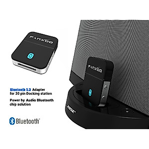 Fanxoo DockPro 30 pin Bluetooth 5.0 Adapter for Bose Sounddock 30 pin to Lightning Bluetooth Adapter Compatible for iPhone iPod Docking Station
