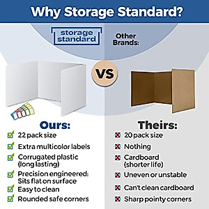 22 Pack Classroom Privacy Shields for Student Desks - Easy to Clean Plastic Sneeze Guard Folder Desk Divider Study Carrel - Classroom Materials for School Teachers - Includes Extra Labels