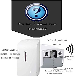 Soap Pump Dispenser Fully Automatic Foam Soap Dispenser Wall-Mounted Drip to Soap Dispenser Hotel Hanging Punch-Free 1000ML Bottles Dispenser (Color : White Plus Gray B)