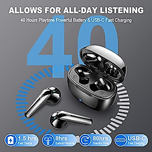 Wireless Earbud, Bluetooth 5.3 Headphones with 4 ENC Mic, Bluetooth Earbud in Ear Noise Cancelling Wireless Earphones Deep Bass Mini Earbud 40H Play IP7 Waterproof Sports Ear Buds USB-C[New Upgrade]