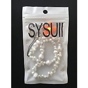 ISYSUII Beaded Phone Lanyard Wrist Strap Cute Kawaii Rainbow Color Pearl Handmade Bracelet Keychain Anti-Lost Phone Charm String Phone Accessories for Women Girls