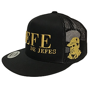 EL JEFE DE JEFES EL Chapo Guzman 2 Logos HAT MESH Black